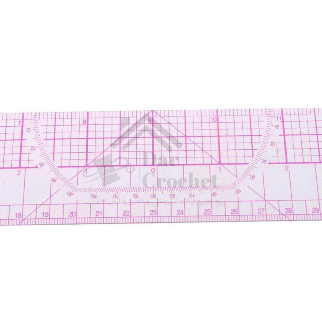 Metric and Imperial Plastic Ruler (45cm, with Compass) | Darcrochet