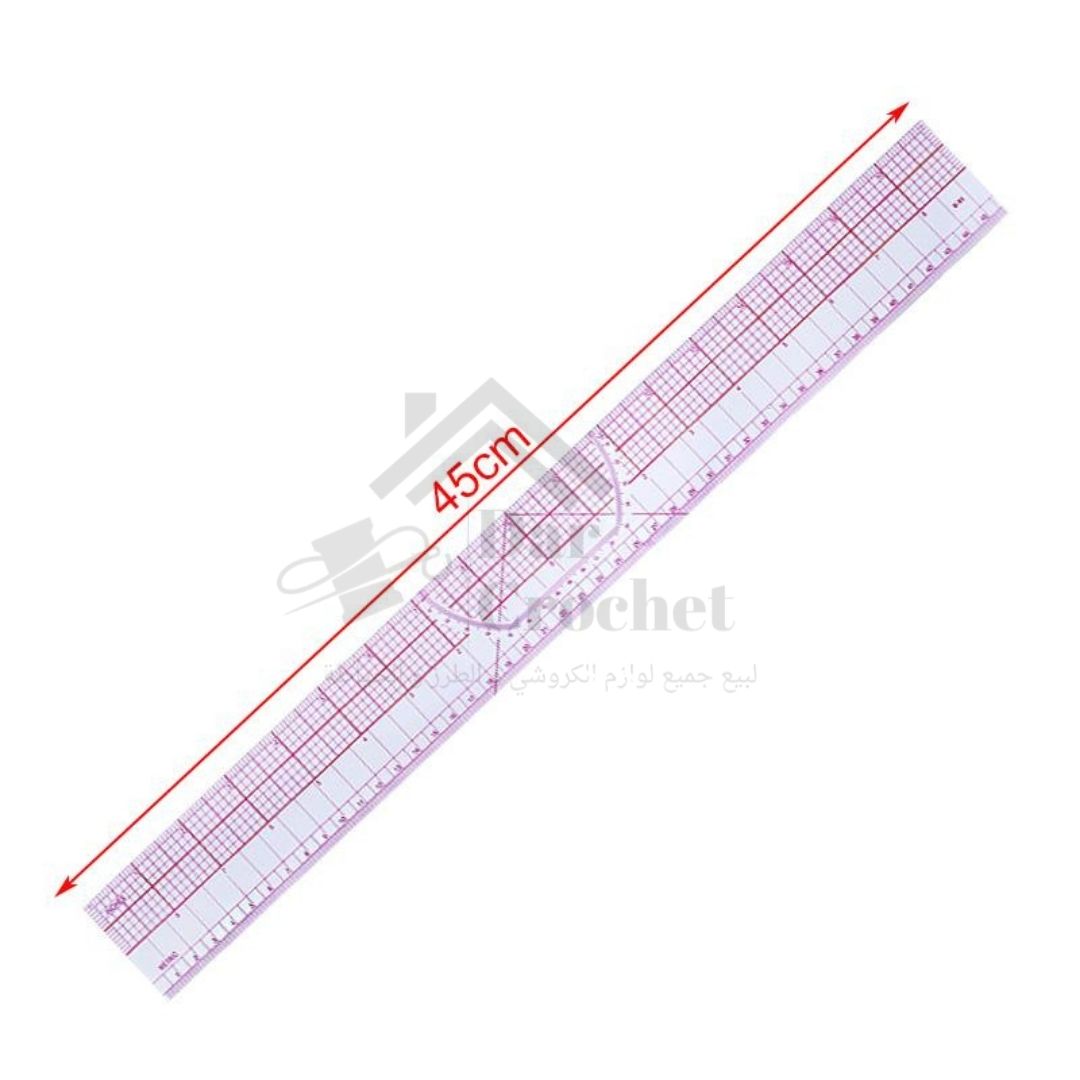 Metric and Imperial Plastic Ruler (45cm, with Compass) | Darcrochet