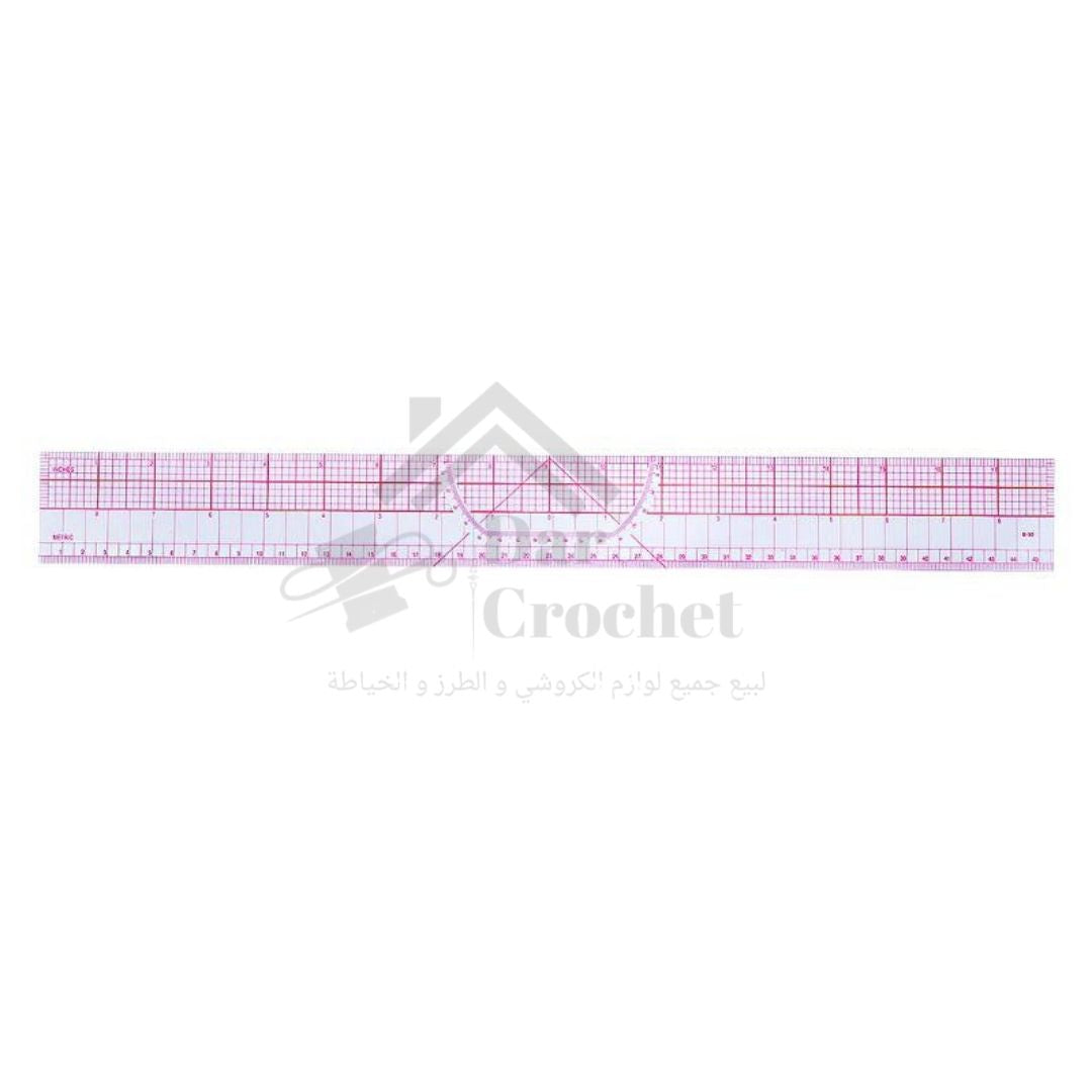 Metric and Imperial Plastic Ruler (45cm, with Compass) | Darcrochet